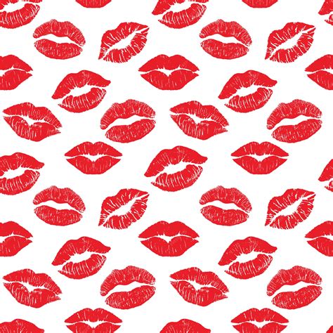 Premium Vector Lipstick Kiss Print Seamless Pattern Vector Female