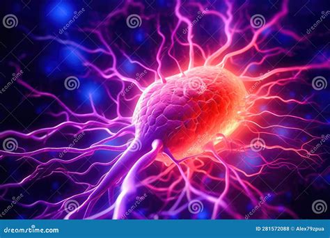 Nerve Firing A Signal Through Axon Nerve Communication Ai Generative