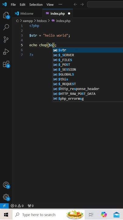 Chop Function In Php Viralshorts Shorts Coding Development Youtube