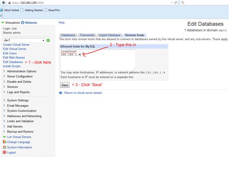 Accessing Your Virtualmin Mysql Database From A Local Dev Tool Requires