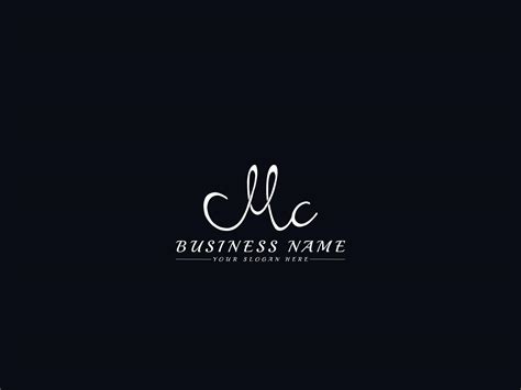 Feminine Mc Logo New Mc Signature Letter Logo Design 16086984 Vector