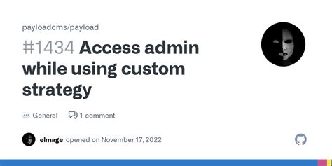 Access Admin While Using Custom Strategy · Payloadcms Payload