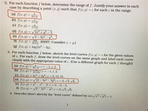 Solved 2 For Each Function F Below Determine The Range Of Chegg Com