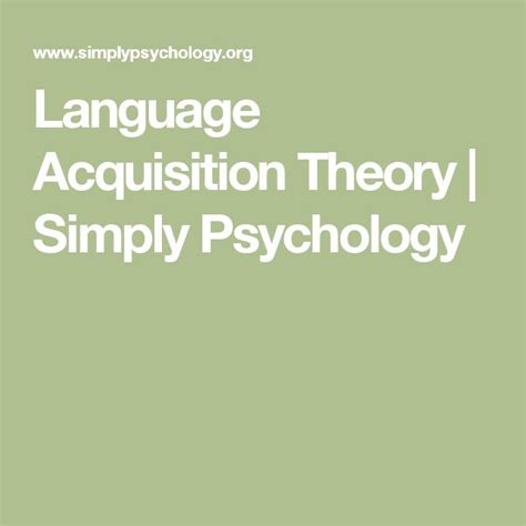 language acquisition theory simply psychology language acquisition