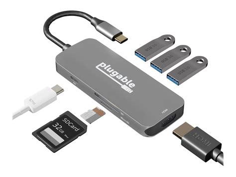 Plugable Plugable Usbc 7in1 Cpnt Usb C 7 In 1 Multiport Adapter Usbc 7in1