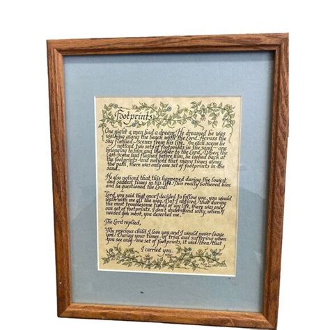 Creative Calligraphy Art Framed Footprints Poem Wall Art Poshmark