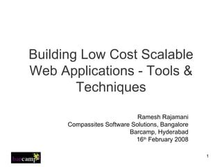 Building Low Cost Scalable Web Applications Tools Techniques PPS