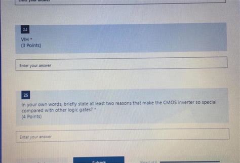 Solved Part 6 CMOS 10 Points For The CMOS Inverter Chegg Com