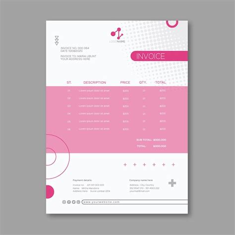 Free Vector Business Woman Invoice Template