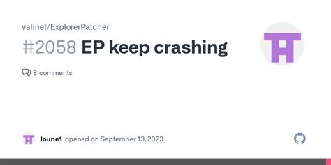 ep keep crashing · issue 2058 · valinet explorerpatcher · github