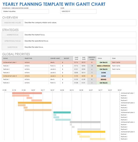 Yearly Schedule Template Excel Annual Guide Yearly Calendar Editable