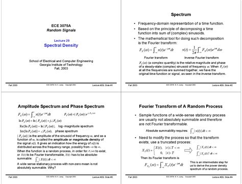 notes on spectral density random signals ece 3075 docsity