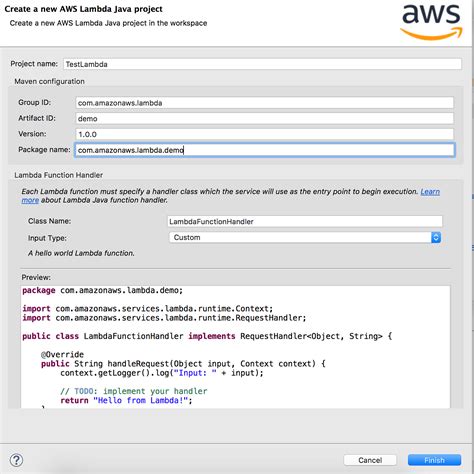 How Do I Write An Aws Lambda Function In Java Using Eclipse By