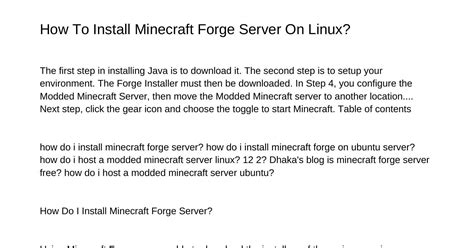 How To Install Minecraft Forge Server On Linuxaiklm Pdf Pdf DocDroid