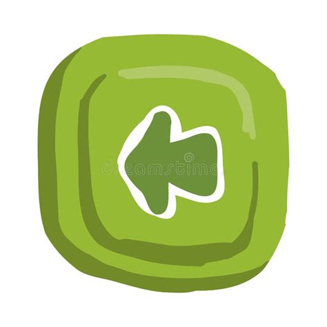 Back Button Left Arrow Button In Cartoon Doodle Style Mobile App Asset Video Game Ui Button