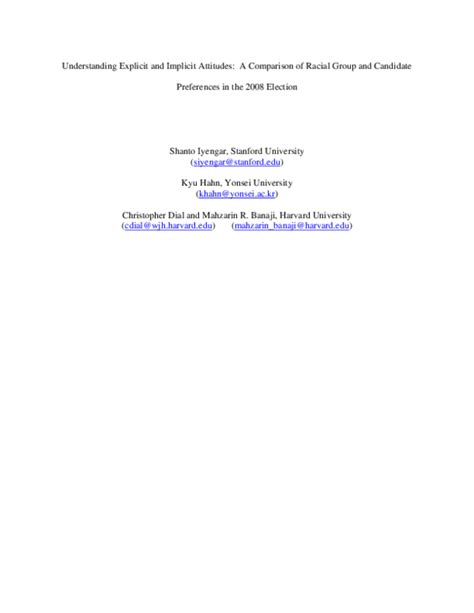 Pdf Understanding Explicit And Implicit Attitudes A Comparison Of