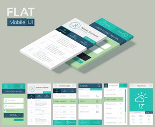 Flat Ui Template Royalty Free Vector Image VectorStock