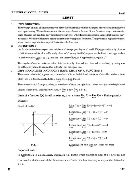 Limit Pdf Limit Mathematics Function Mathematics
