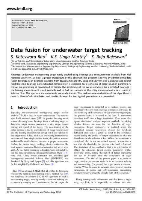pdf data fusion for underwater target tracking