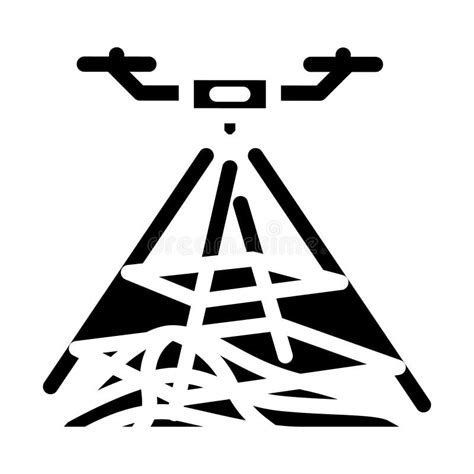 Surveying Tool Unmanned Aerial Vehicle Glyph Icon Vector Illustration Stock Vector