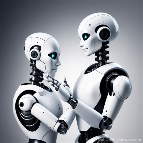 Robot And Human In Love Gesture Stable Diffusion Online