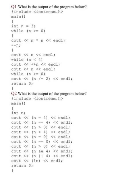 Solved Q1 What Is The Output Of The Program Below Include