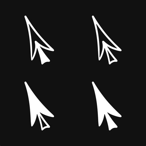 Doodle Arrow Click Icon Hand Drawn Mouse Cursor Illustration Of