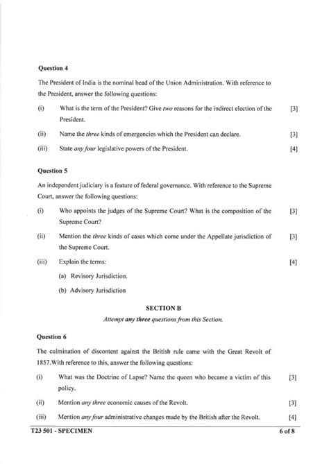 Icse Class 10 History And Civics Sample Paper Indcareer Schools