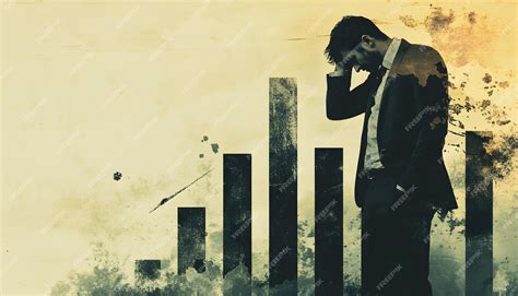 Despondent Businessman Against A Background Of Declining Bar Graph Premium Ai Generated Image