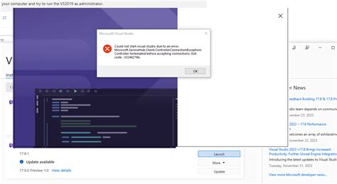 Could Not Start Visual Studio Due To Microsoftservicehubclient