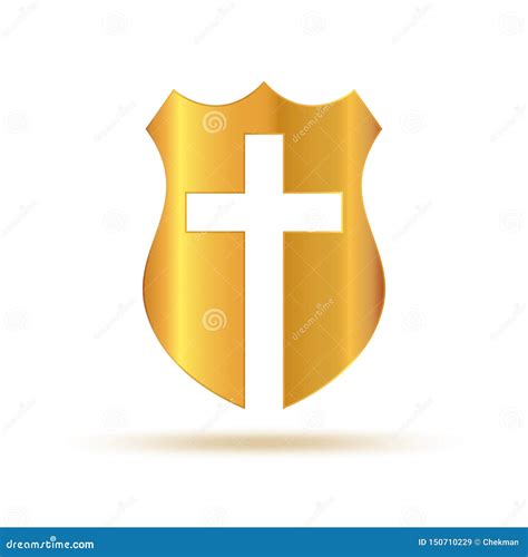 Shield With Christian Cross Vector Illustration Stock Illustration Illustration Of Faith