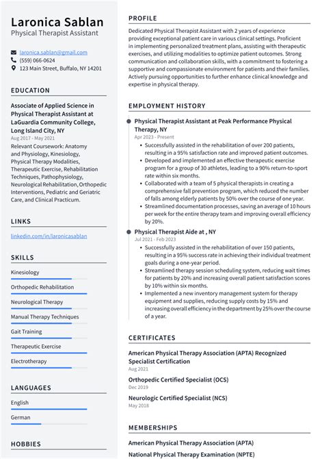 Top 16 Physical Therapist Assistant Resume Objective Examples