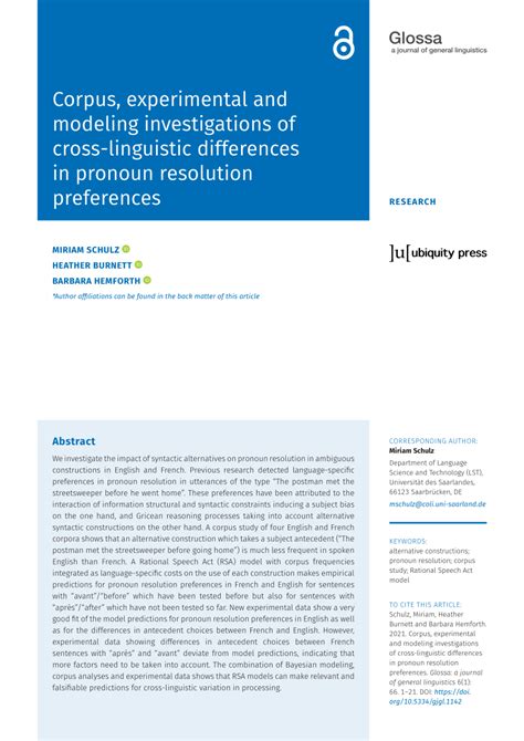 Pdf Corpus Experimental And Modeling Investigations Of Cross Linguistic Differences In