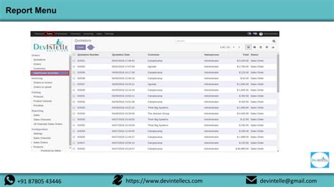 Sales Invoice Summary Using Odoo App Apps Pptx Technology And Computing