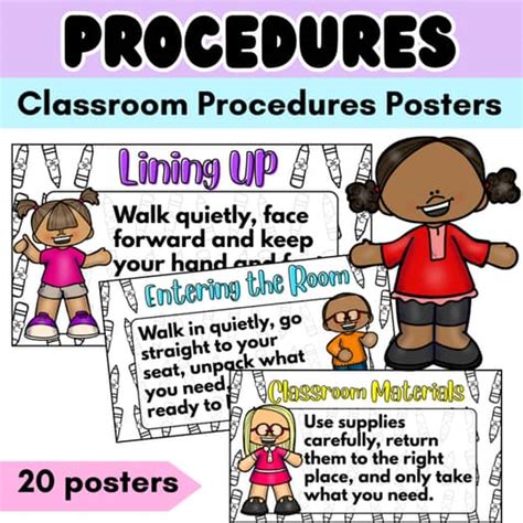 Classroom Procedures Posters Classroom Management Posters Back To School