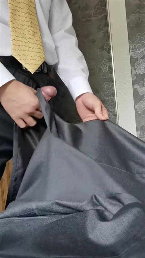 Dude Jerks And Cums With Nice Suit
