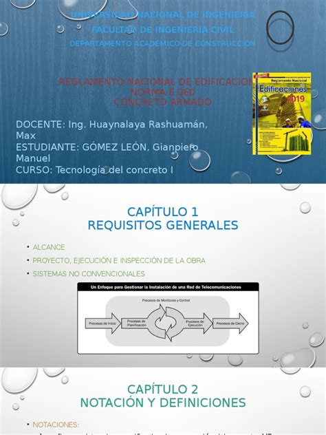 Reglamento Nacional De Edificaciones Norma E060 Concreto Armado Pdf Hormigón Cemento