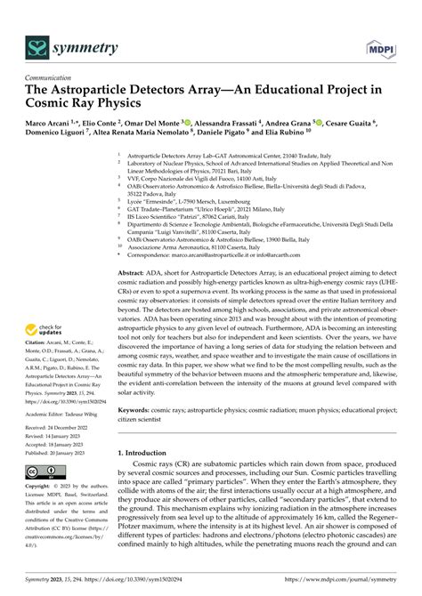 Pdf The Astroparticle Detectors Array—an Educational Project In