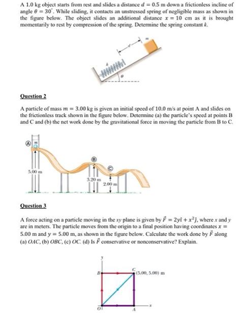 solved a 1 0 kg object starts from rest and slides a