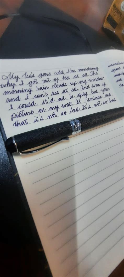 Practicing My Cursive With This Pen Its Been Awhile Since Because I Work Mostly On A Computer