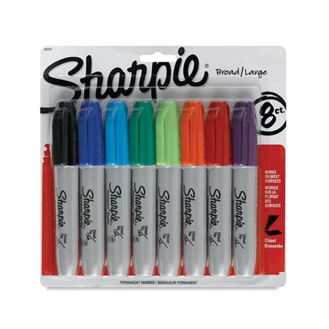 Sharpie Chisel Tip Permanent Markers 8 Pack Artist And Craftsman Supply