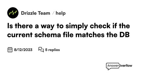 Is There A Way To Simply Check If The Current Schema File Matches The