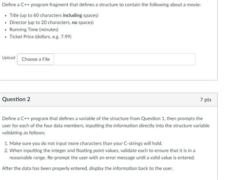 Solved Define A C Program Fragment That Defines A