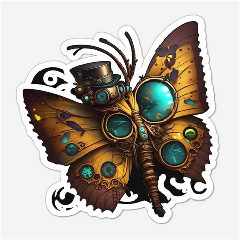 Premium Ai Image There Is A Butterfly With Steam Punk Gear On Its