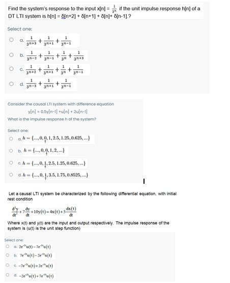 solved find the system s response to the input x[n] if the