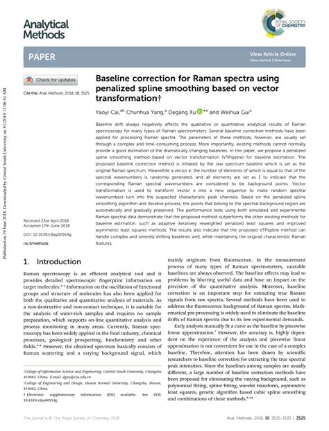 pdf baseline correction method based on doubly reweighted penalized