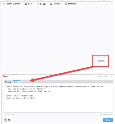designer report module timeout error ignition inductive automation