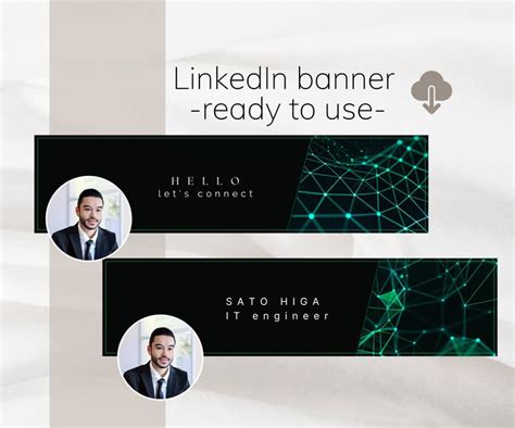 Linkedin Banner Technology Black Linkedin Banner With Green Connections Image Professional