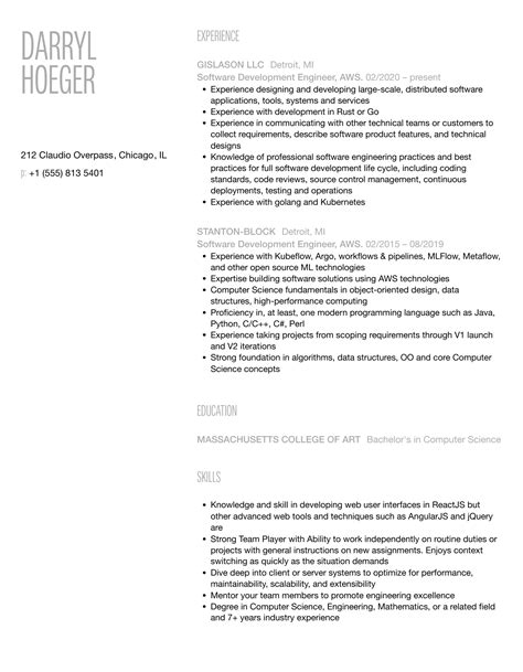 Software Development Engineer AWS Resume Samples Velvet Jobs