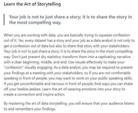 Benjamin Bennett Alexander On Linkedin Data Analysis Tip 💡 Master The Art Of Storytelling